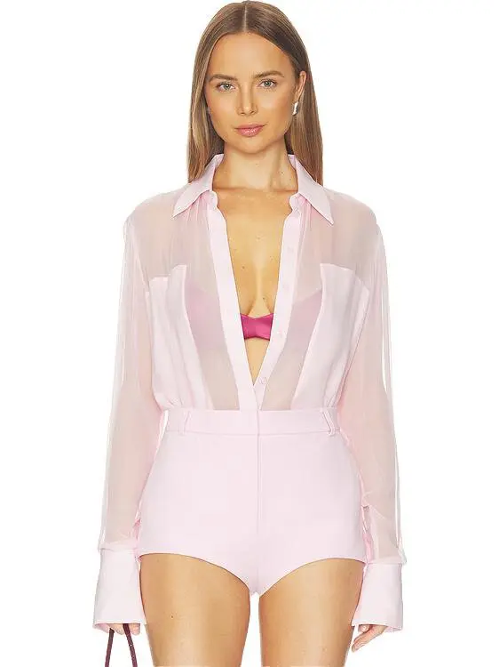 SANS FAFF Flore Silk Shirt - Pink
