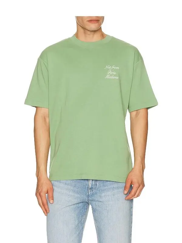DRÃ´LE DE MONSIEUR Le T-shirt Slogan Calligraphy In . Also - Green