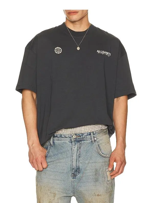 ALLSAINTS Emblem Crew Tee In . Also - Black