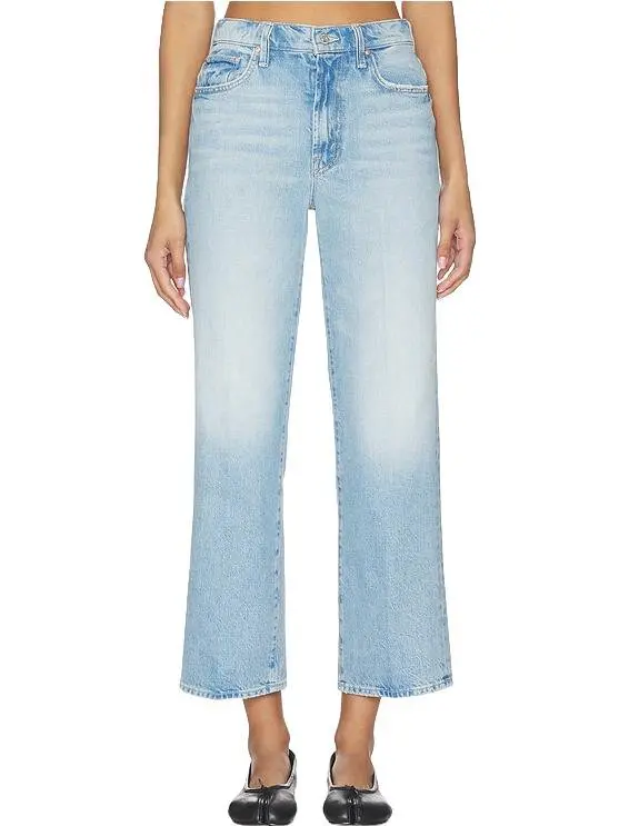 MOTHER The Rambler Zip Flood Jeans - Blue