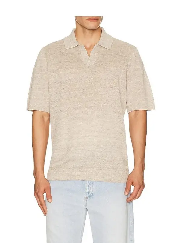 Faherty Brand Short Sleeve Linen Sweater Polo In . Also - Brown