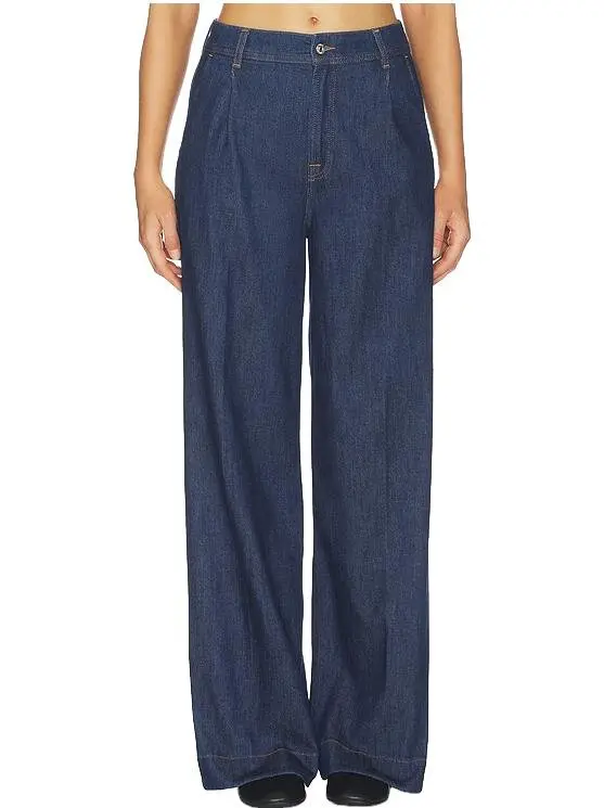 7 For All Mankind Pleated Trouser Jeans - Blue