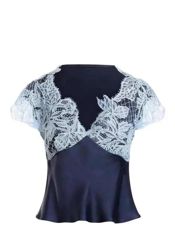 SCARLETT GASQUE Jayne Silk Top - Blue