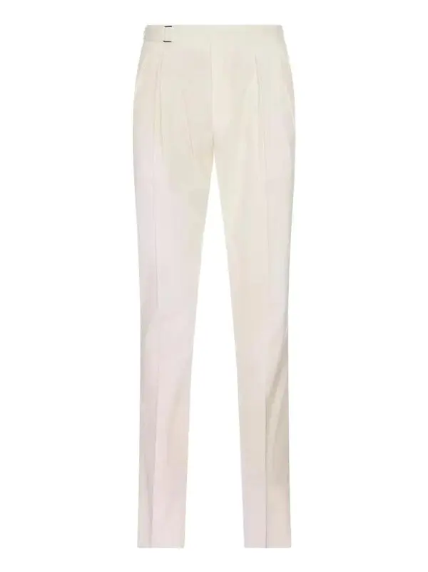 Canali Tailored Pleated Trousers - White