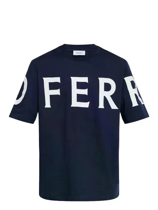 FERRAGAMO Logo-print T-shirt - Blue
