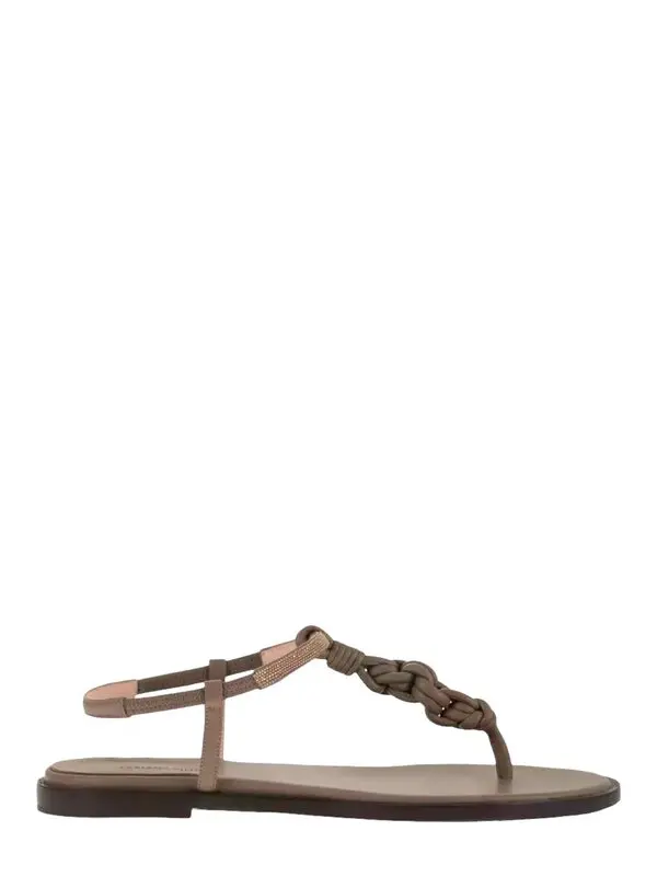 Fabiana Filippi Braided Strap Leather Sandals - Neutrals