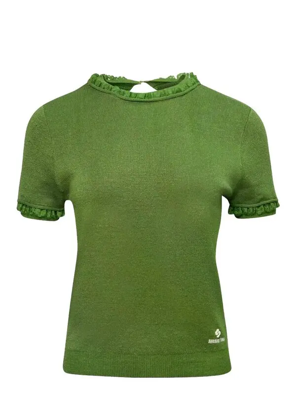 SHUSHU/TONG Ruffled Short-sleeve Jumper - Green