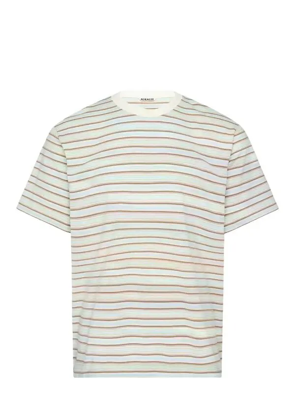 Auralee Gradient-stripe Jersey T-shirt - Neutrals