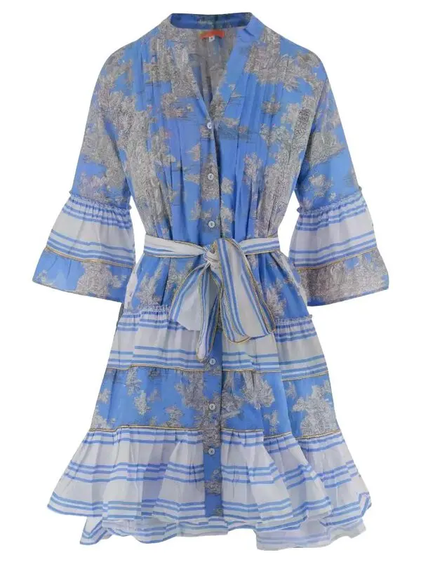 PEP'S Floral-print Ruffled Dress - Blue