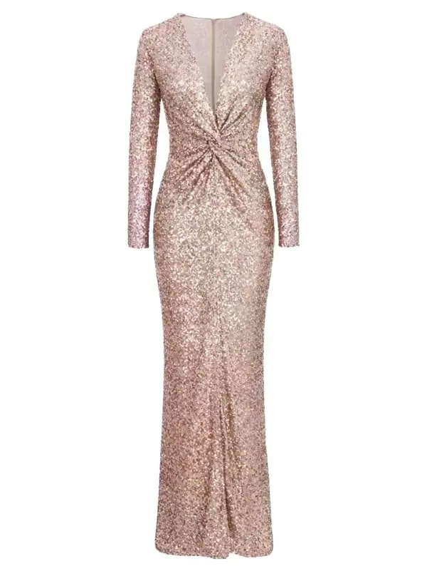 ROSERRY Sequin-embellished Knotted Maxi Dress - Pink