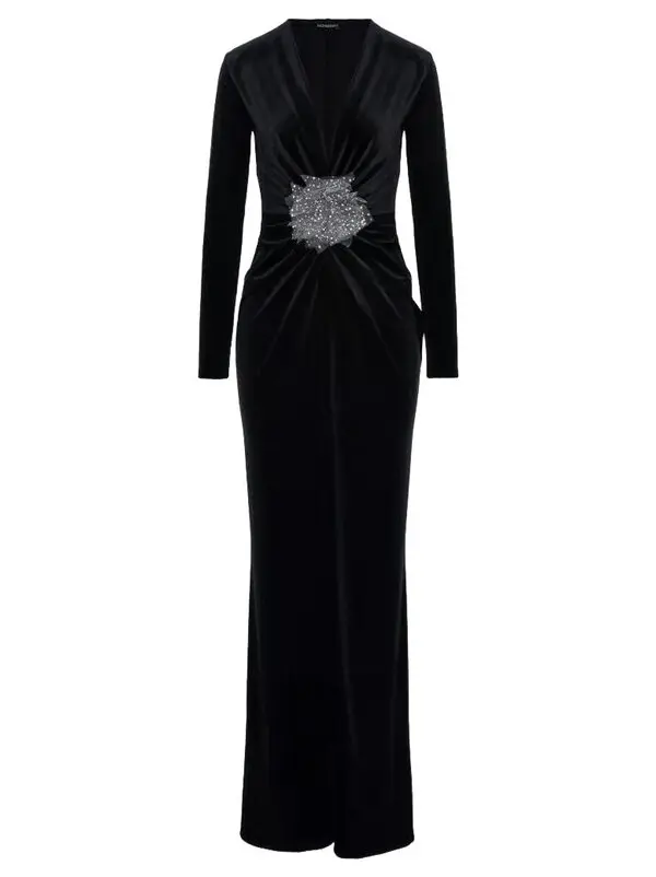 ROSERRY Tifanny Velvet Maxi Dress - Black