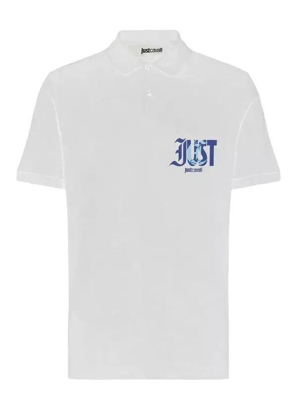 Just Cavalli Logo-print Cotton Polo Shirt - White