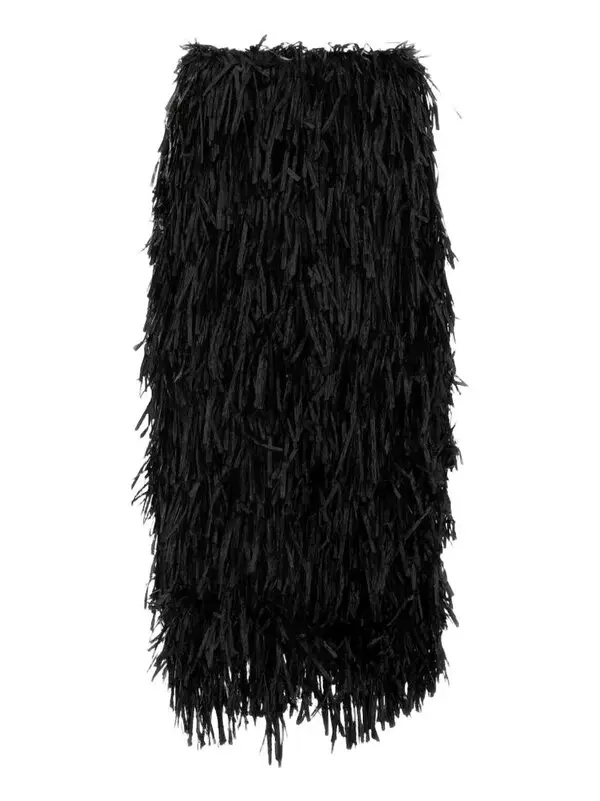 Co Fringed-embellished Midi Skirt - Black