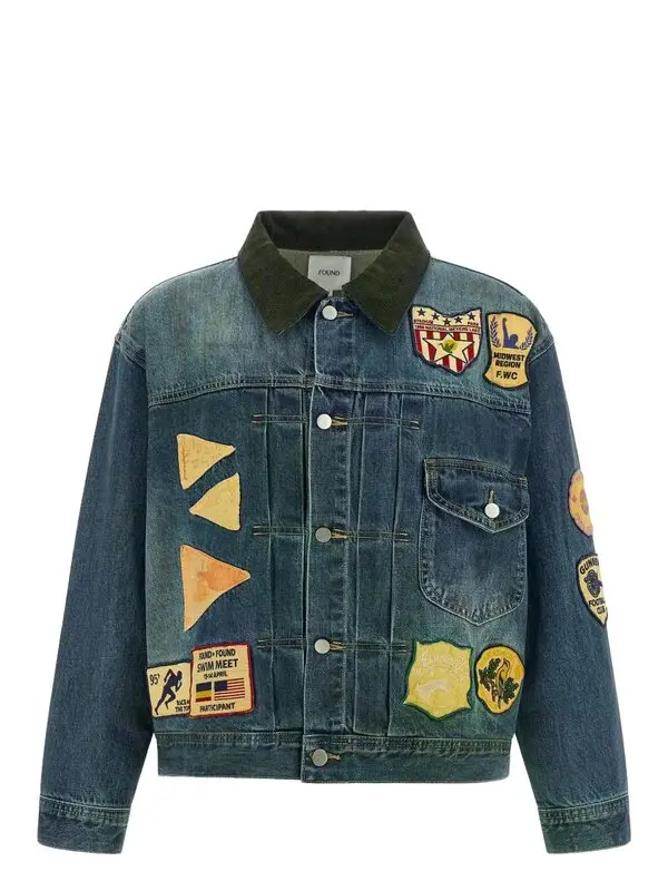 FOUND Patchwork Denim Jacket - Blue