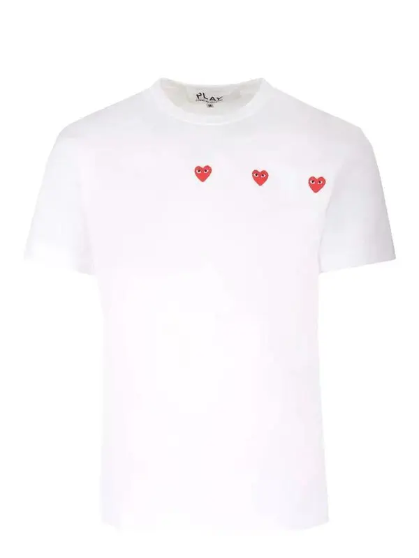 Play Comme Des Garcon Heart-patch T-shirt - White