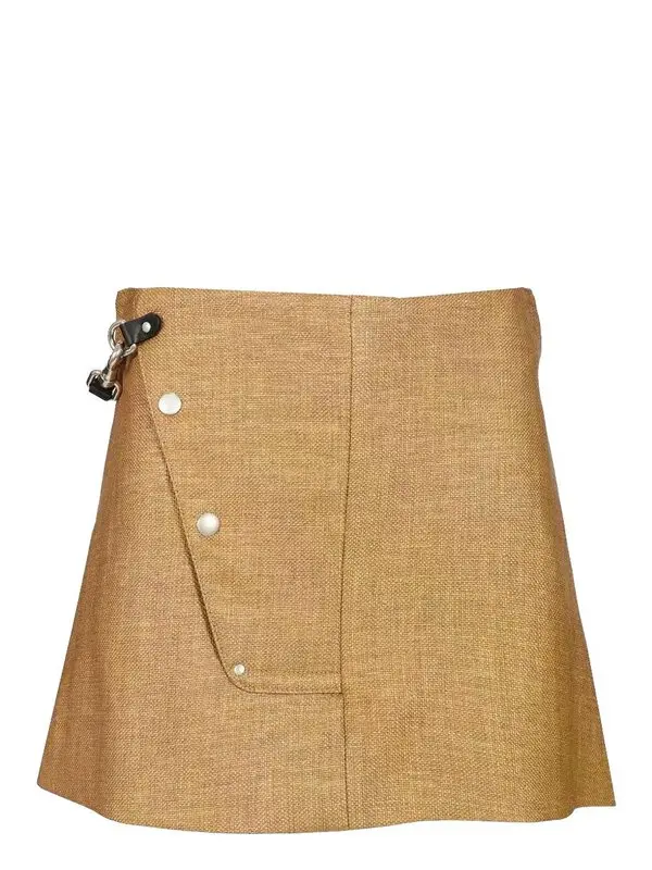 DURAZZI MILANO Asymmetric Raffia Skirt - Neutrals