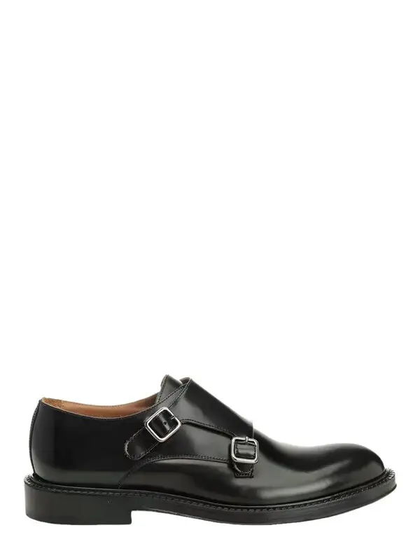 CORVARI Brushed-leather Double-monk Shoes - Black
