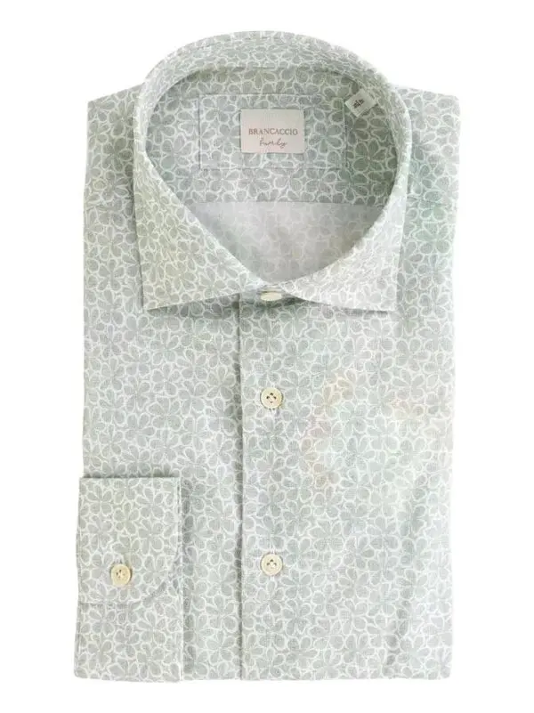 BRANCACCIO Floral-print Long-sleeve Shirt - Green