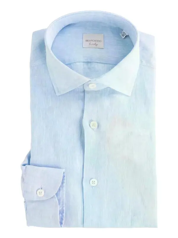 BRANCACCIO Spread-collar Button-up Shirt - Blue