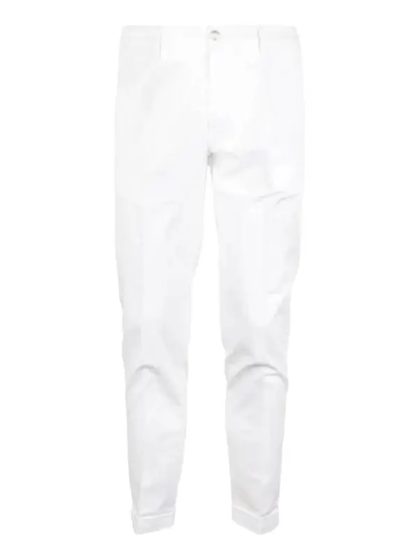 RE-HASH Pressed-crease Slim-fit Trousers - White