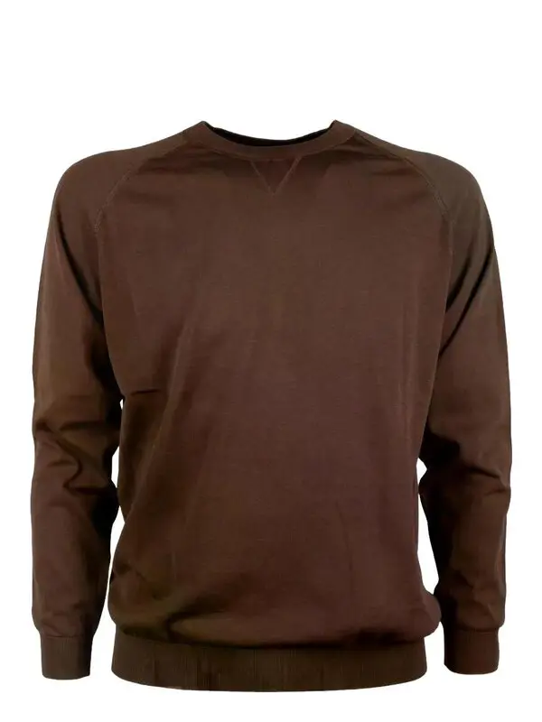 PEOPLE OF SHIBUYA Raglan-sleeve Sweater - Brown