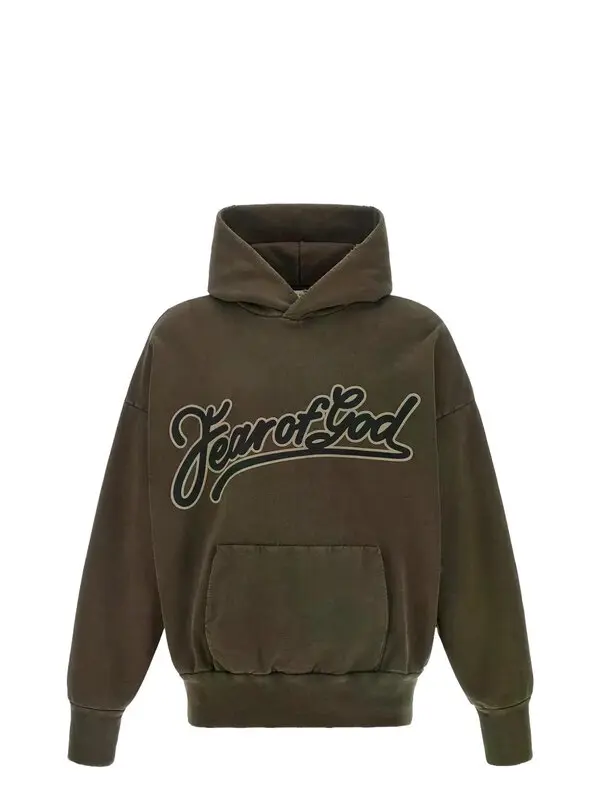 Fear Of God Logo-print Cotton Hoodie - Brown