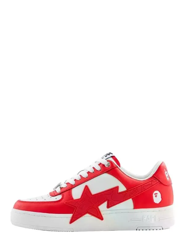 A BATHING APE Sta Leather Sneakers - Red
