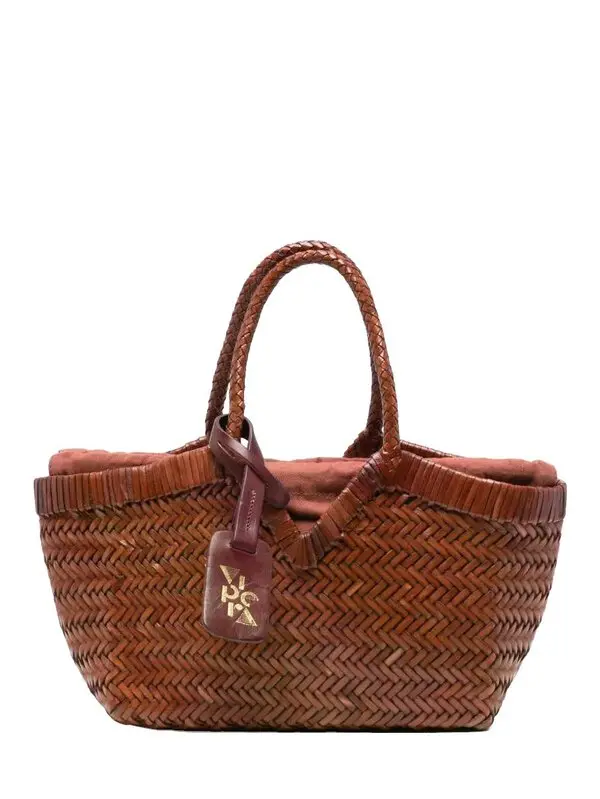 VIPERA Woven-leather Monet Tote - Brown