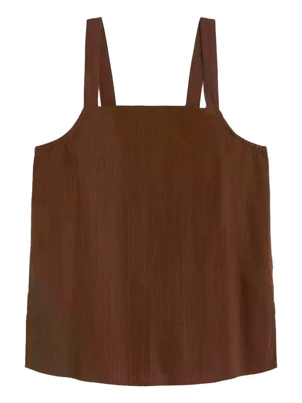 ECOALF Seersucker-textured Sleeveless Blouse - Brown
