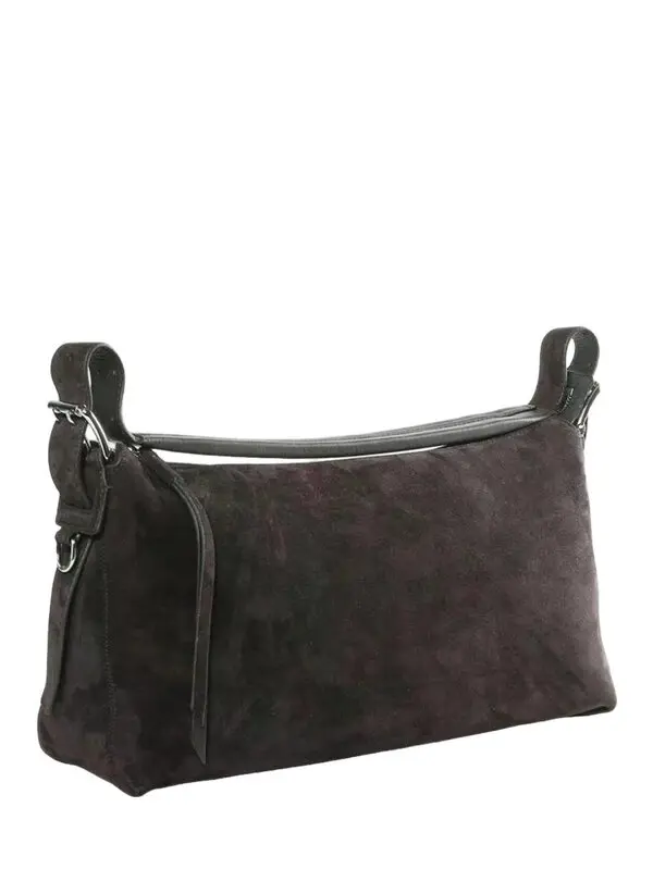 LEMAIRE Belted Suede Leather Shoulder Bag - Brown