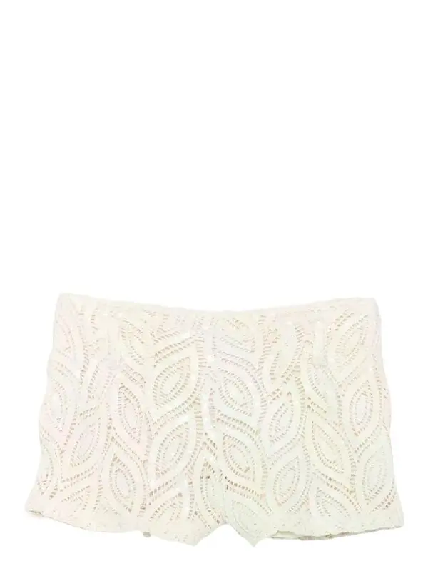 ACTUALEE Crochet Knit Shorts - Neutrals
