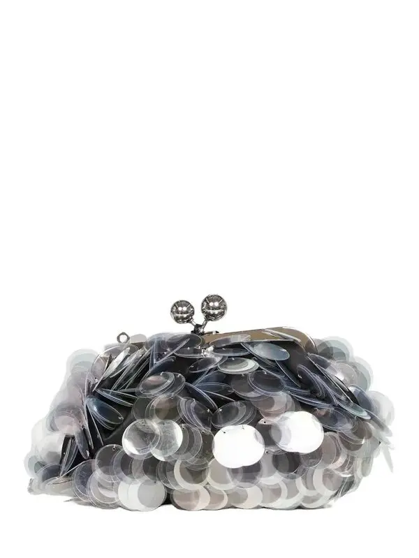 Max Mara Sequin-embellished Clutch - Silver