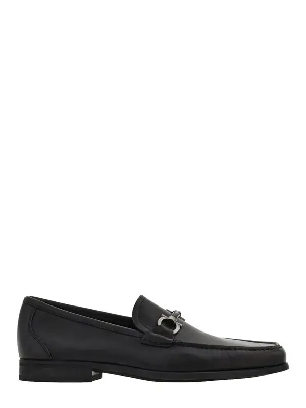 FERRAGAMO Gancini Ornament Loafers - Black