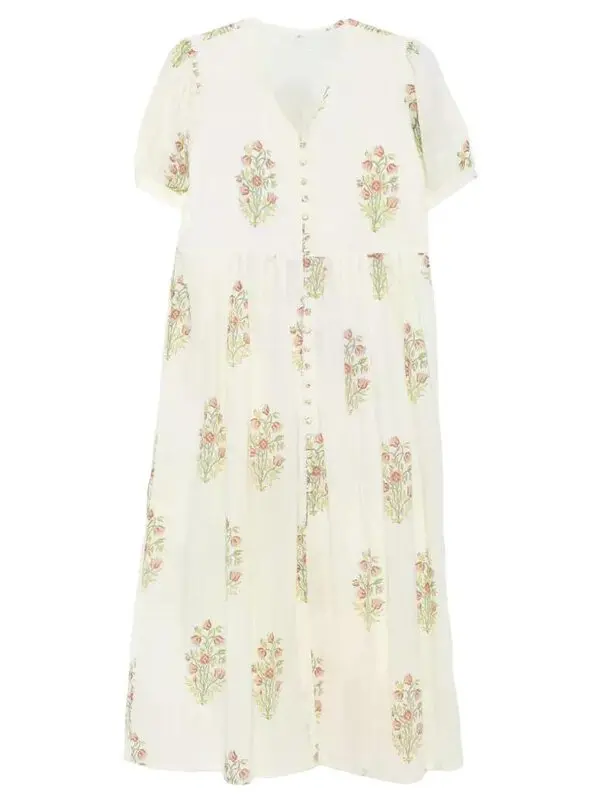 ELLEBLEU Gemma Floral-print Midi Dress - Neutrals