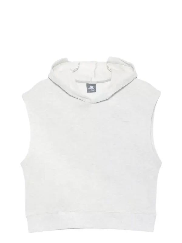 NEW BALANCE Sleeveless Embroidered Hoodie - Grey