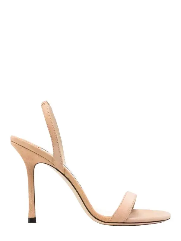 JIMMY CHOO Jenn Suede Slingback Sandals - Neutrals