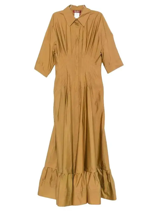Max Mara Ruffled-hem Maxi Dress - Brown