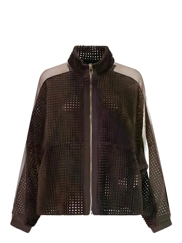 Fendi Perforated Zip Jacket - Brown