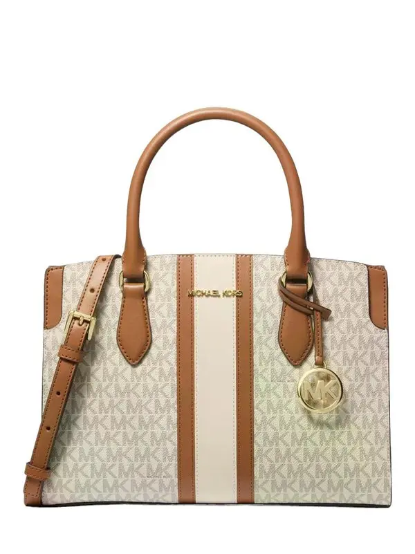 Michael Kors Becca Monogram-pattern Striped Tote Bag - Neutrals