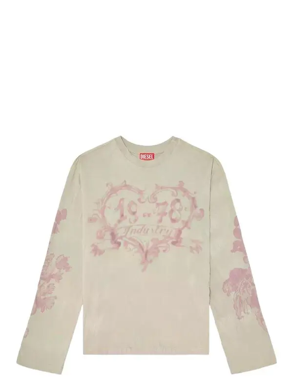 DIESEL® Graphic-print Long-sleeve T-shirt - Neutrals