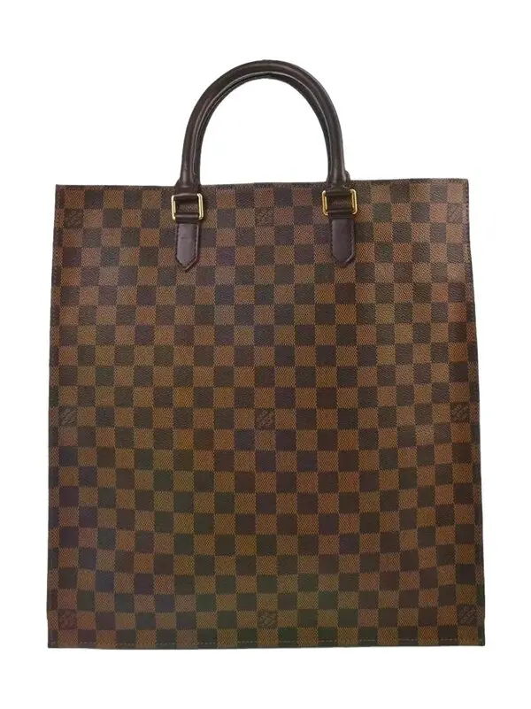 LOUIS VUITTON 2008 Sac Plat Damier Ebene Tote - Brown