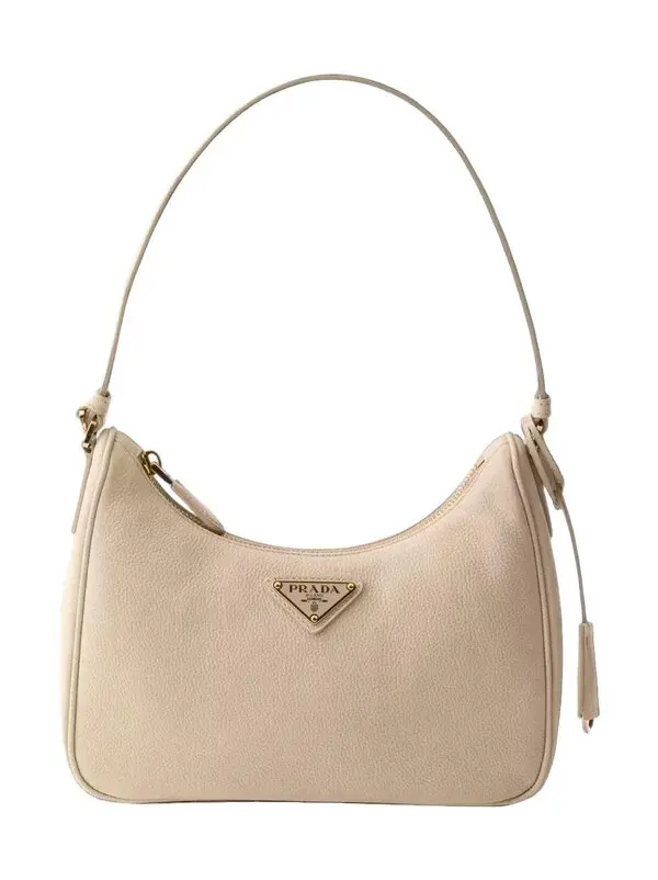 Prada Re-edition 2005 Nubuck And Saffiano Leather Mini Bag - Neutrals