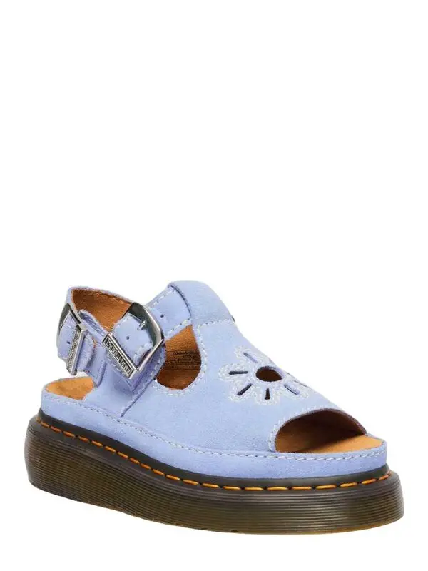 Dr. Martens Dunnet Flower Buttersoft Leather Sandals - Blue