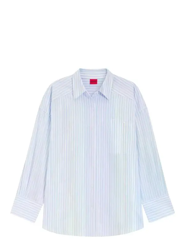 Hugo Striped Chest-pocket Shirt - Blue