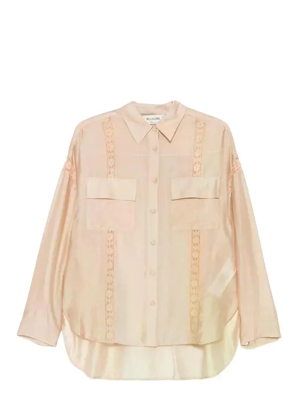 BLUGIRL Lace-detailed Flap-pocket Shirt - Neutrals