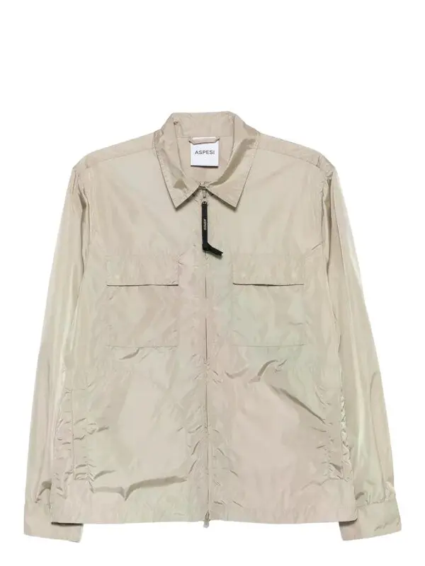 Aspesi Zip-up Jacket With Chest Pockets - Neutrals