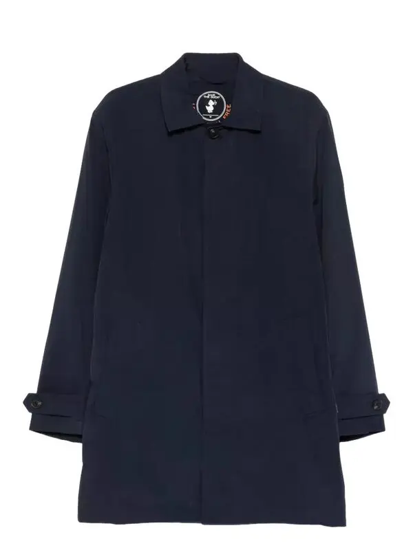 SAVE THE DUCK Button-up Long-sleeve Coat - Blue