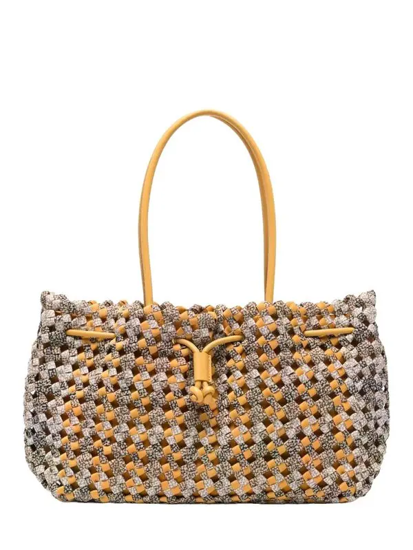 Borbonese La Nido Woven Drawstring Shoulder Bag - Yellow