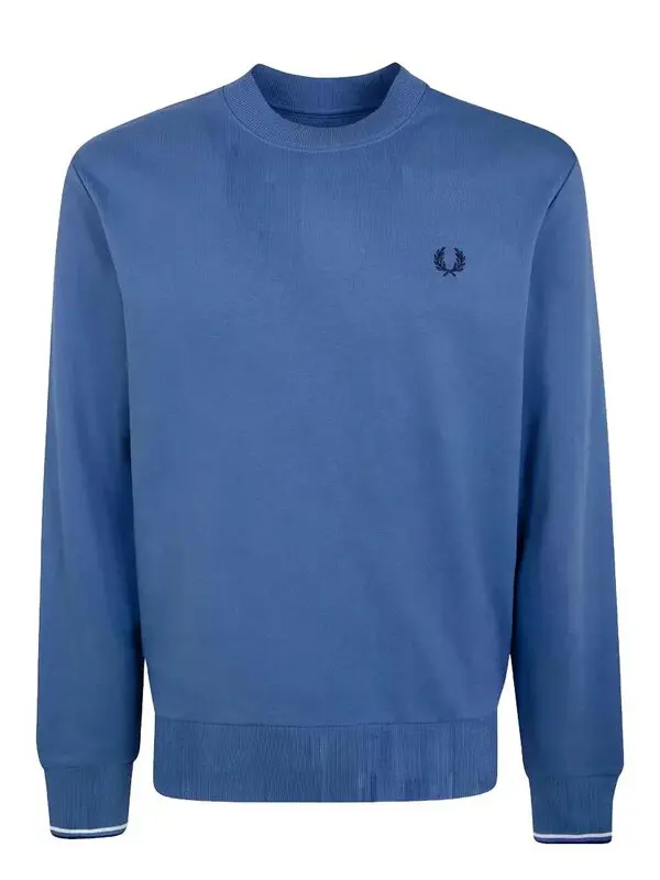Fred Perry Laurel Wreath Embroidered Sweater - Blue