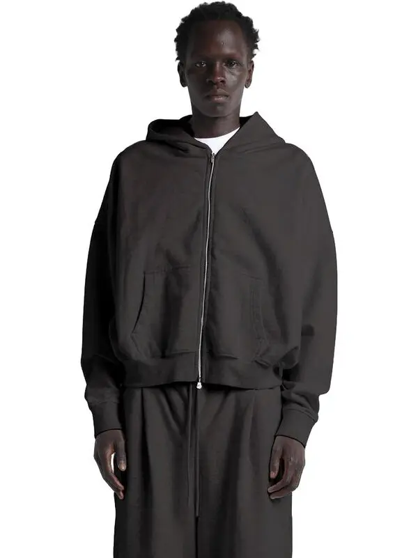 SHAKA WEAR Cropped Double Zip Hoodie - Shadow